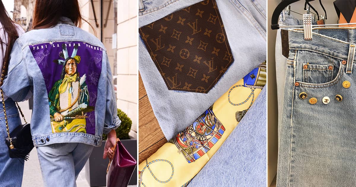 Monogram Lab upcycle les jeans avec des pièces Louis Vuitton, Chanel ...
